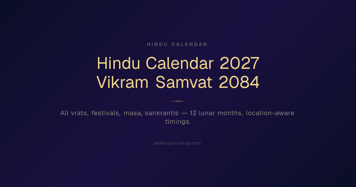 Hindu Calendar 2027 – Complete Festival, Vrat & Eclipse Dates | Dekho ...